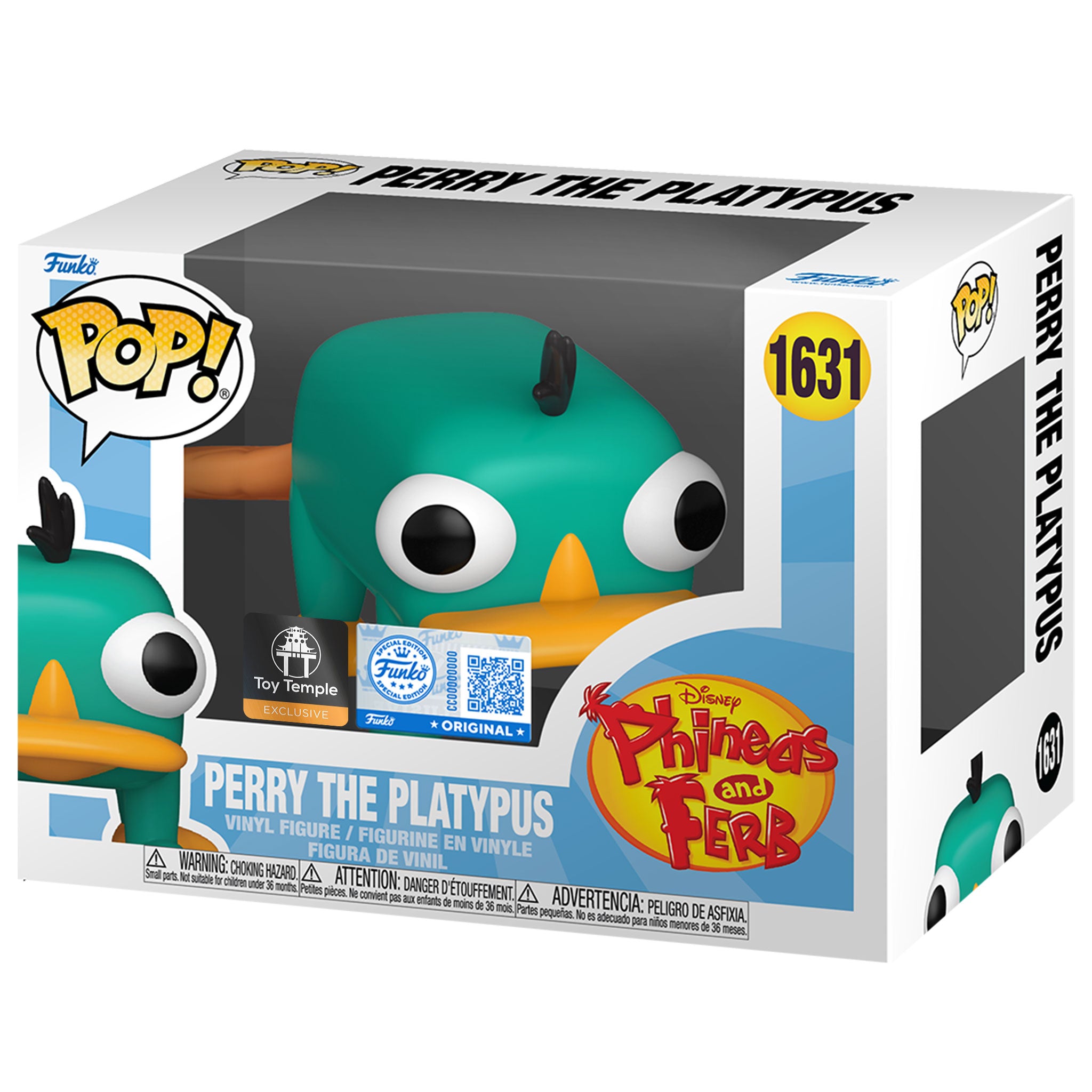 Funko POP! Perry The Platypus Phineas And Ferb #1631 [Toy Temple Exclu ...