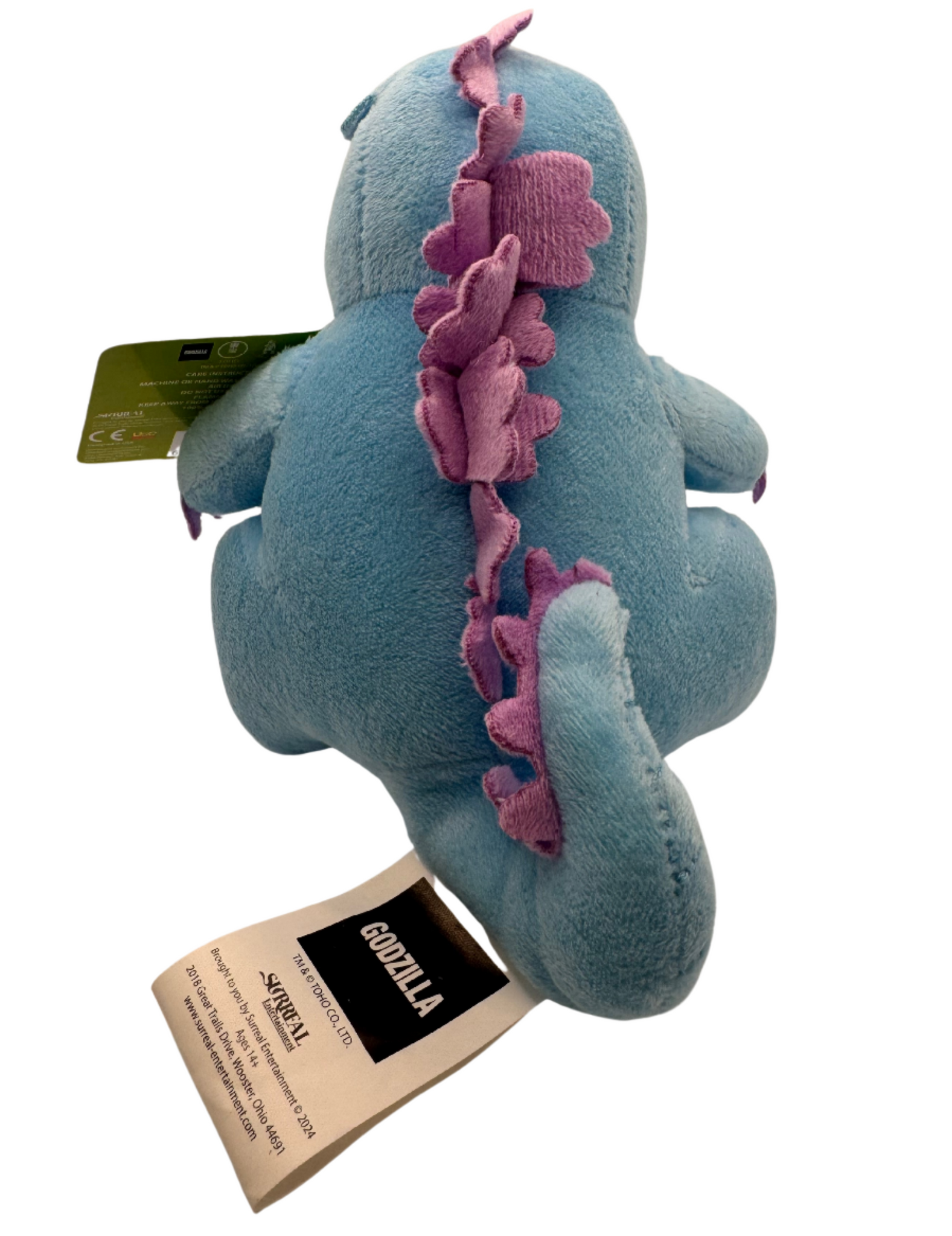 6” Neon Blue Blacklight Godzilla Plush | Toy Temple